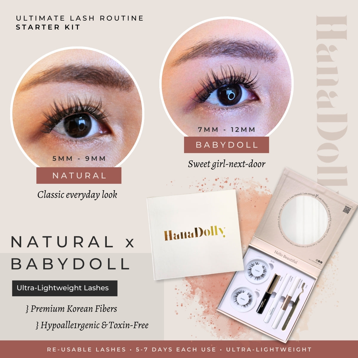 7-Minute Lash Routine Starter Kit - DIY Lash Extension Kit - HanaDolly SG