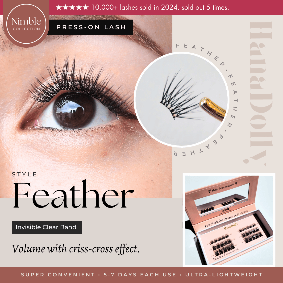 DIY Press-On Lash Clusters Singapore • FEATHER • HanaDolly Self ...